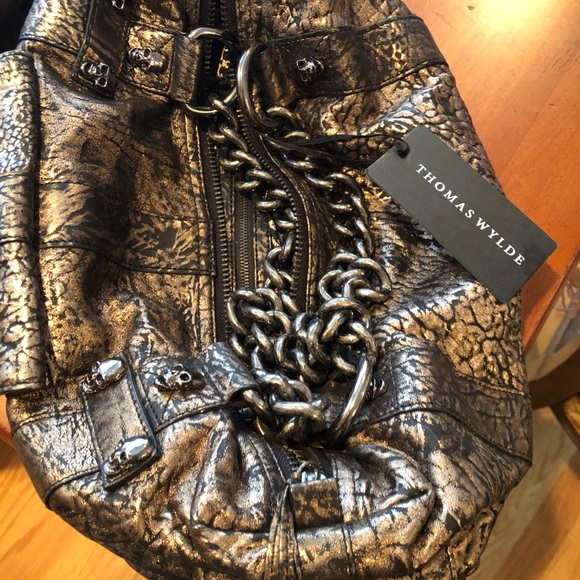 Thomas Wylde | Bags | Rare Thomas Wylde Bronze Leather Shoulder Bag ...